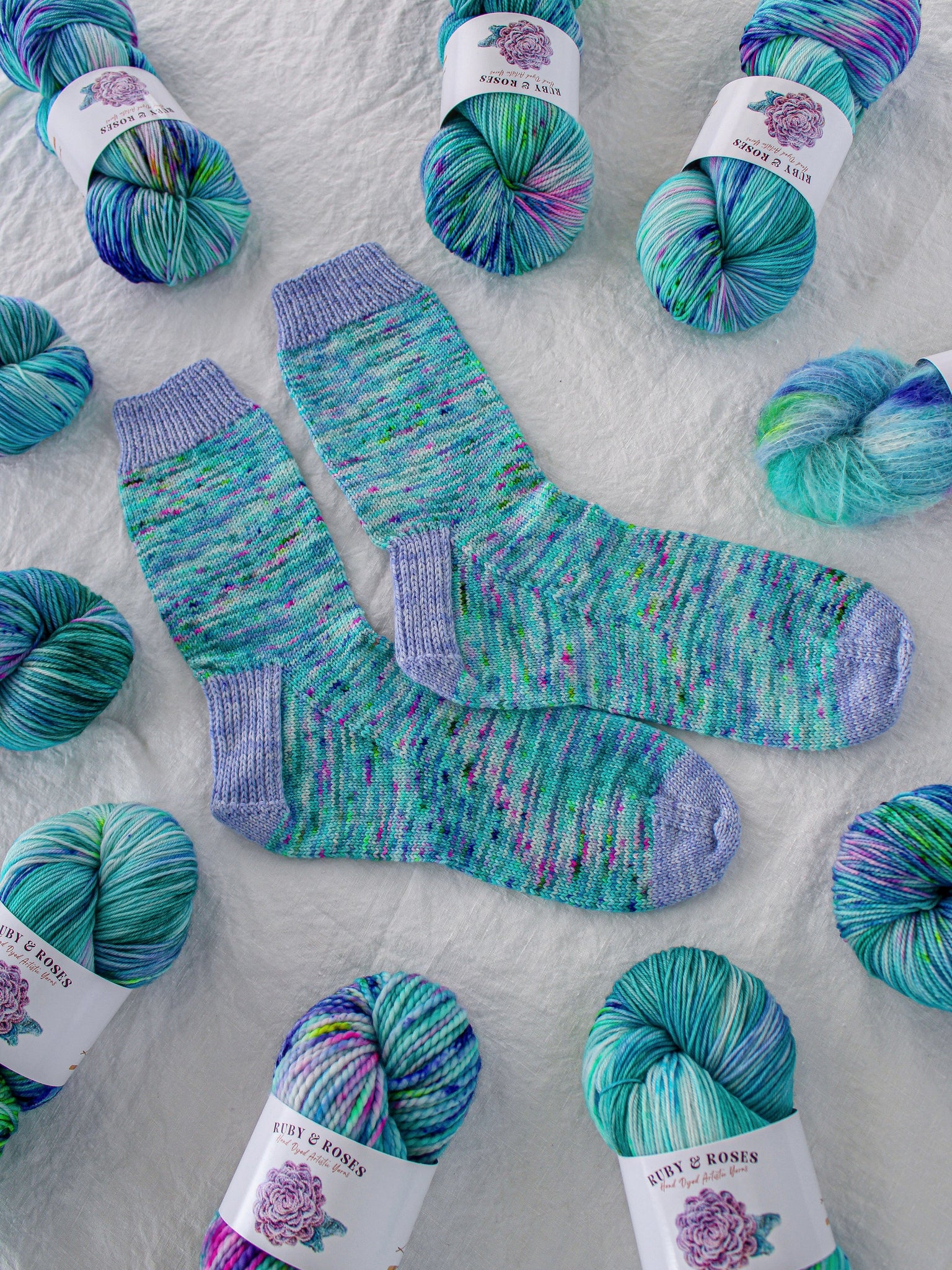 Hand Dyed Artistic Yarns - Ruby and Roses Yarn